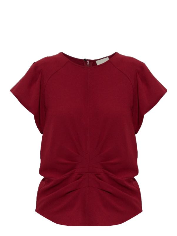 ISABEL MARANT ÉTOILE Isabel Marant Crew Neck Short-Sleeved T-shirt with Pleated Details